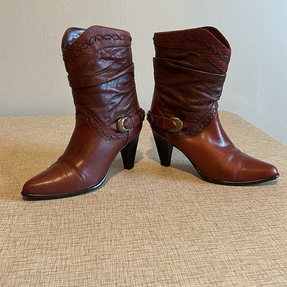 Flings | Shoes | Vintage Flings Cowgirl Line Dancing Boots Brown With ...